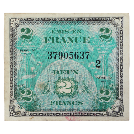 Banknote, Flag, (Invasion Money), 2 Francs, 1944