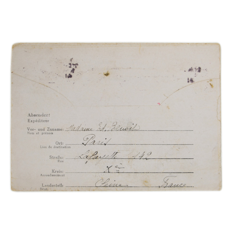 Letter, Raymond Benoît, 1941 French POW, Stalag XIII-B, 1941