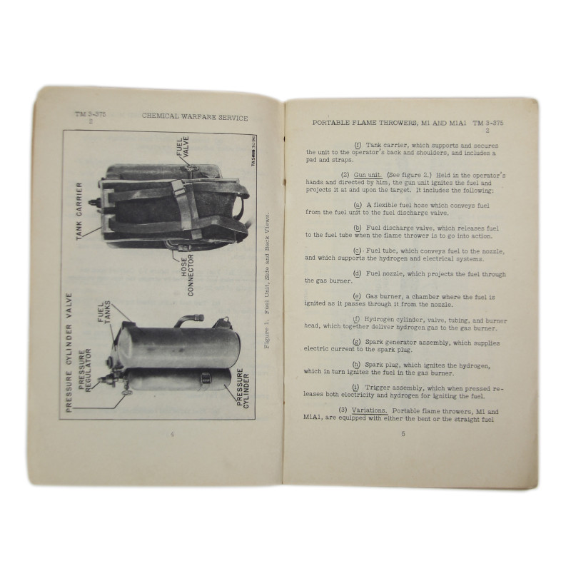 Manual, Technical, TM 3-375, Portable Flame Throwers M1 and M1A1, 1943 ...