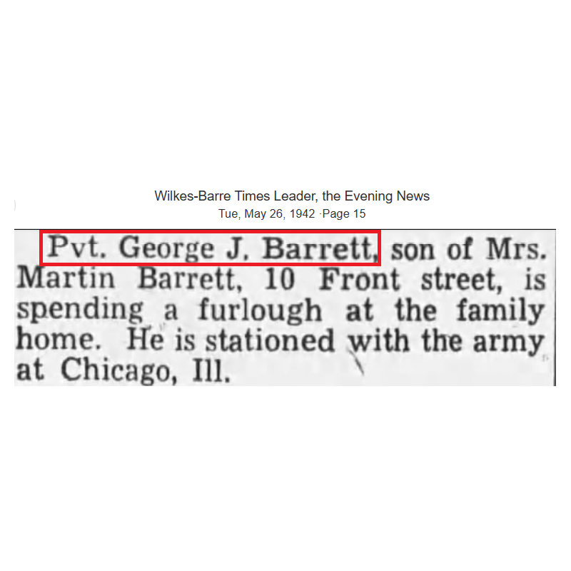 Dog Tags, S/Sgt. George Barrett, Medic, 161st Station Hospital PTO