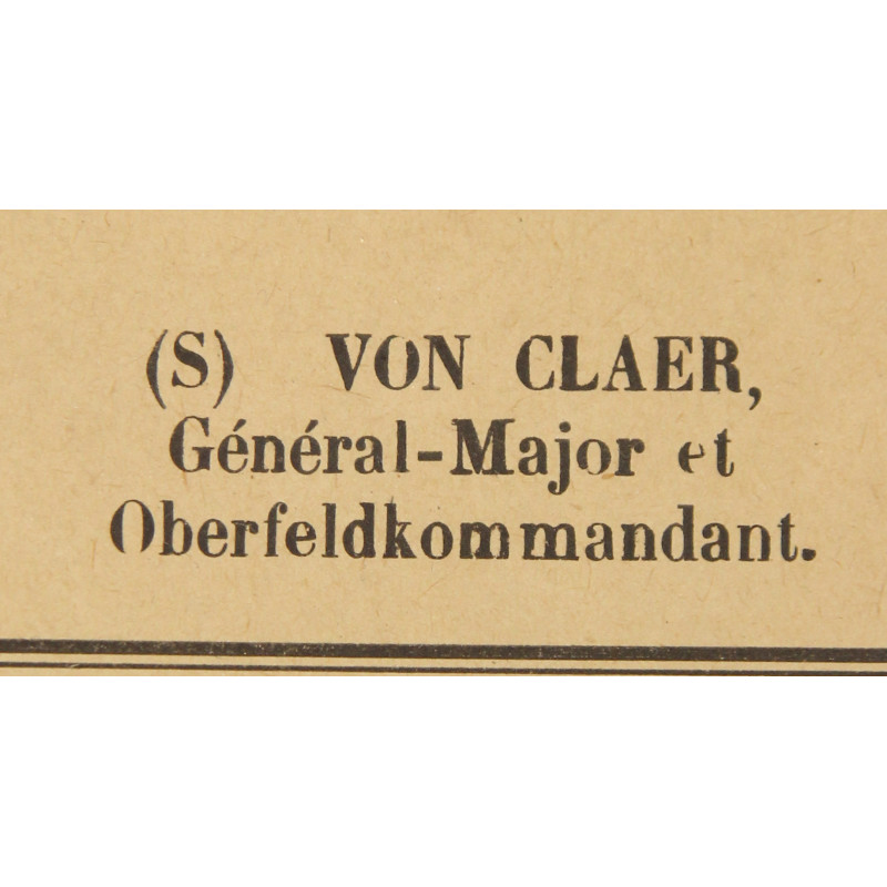 Poster, German, Public Notification, Oberfeldkommandantur 589, Liège ...