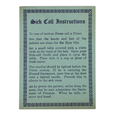 Cabinet, Sick-Call, Chaplain, Catholic