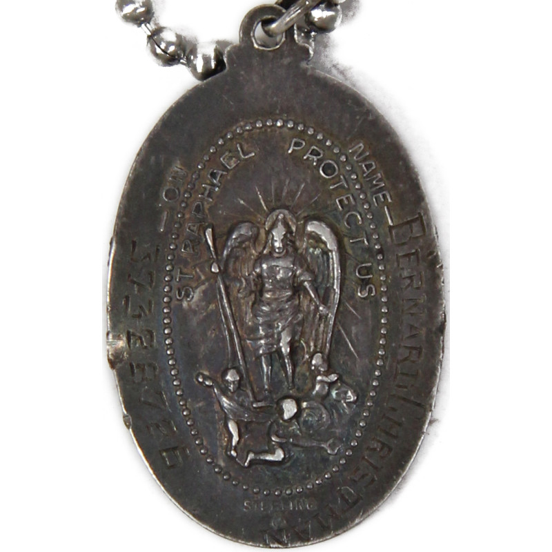 Dog Tags, 1st Type, Monel, with Religious Pendant, Pfc. Bernard ...