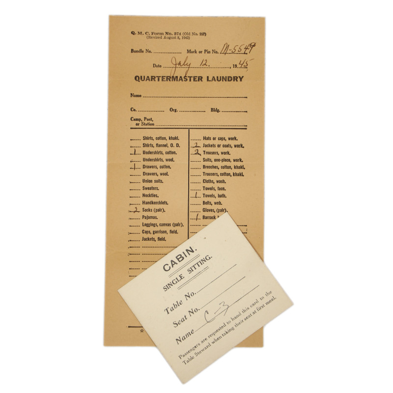 Card, Identification, Medical Department, 2nd Type, 1944, Pfc. Ralph ...