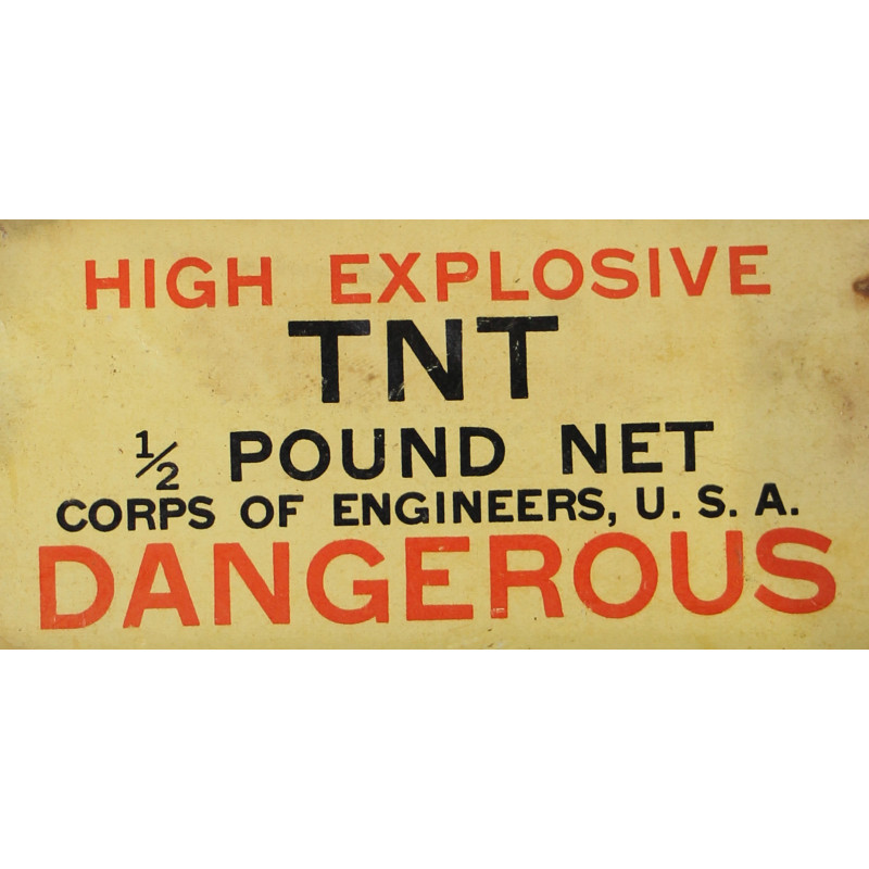 Emballage de TNT, ½ Pound, US Army, démolition, vide