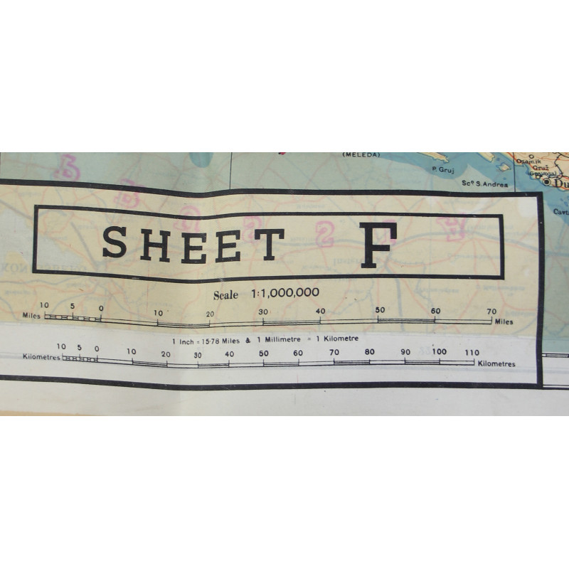 Maps, Silk, Escape, C/D & E/F, 1943, with Pouch, MAPS ONLY