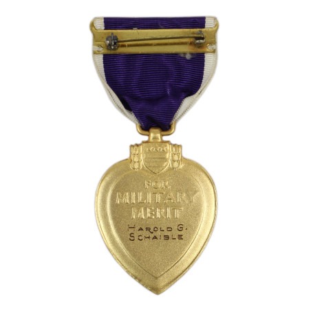 Coffret médaille, Purple Heart, Pvt. Harold Schaible, Co. C, 121st Inf ...