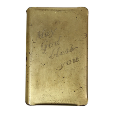 The New Testament, pare-éclats, "May God bless you"