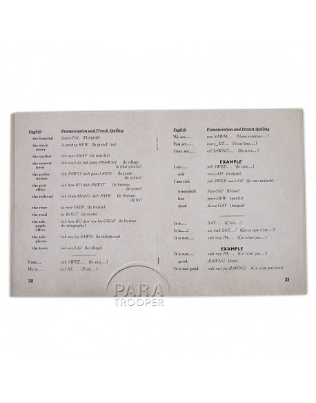 Booklet, French Language Guide, TM 30-302